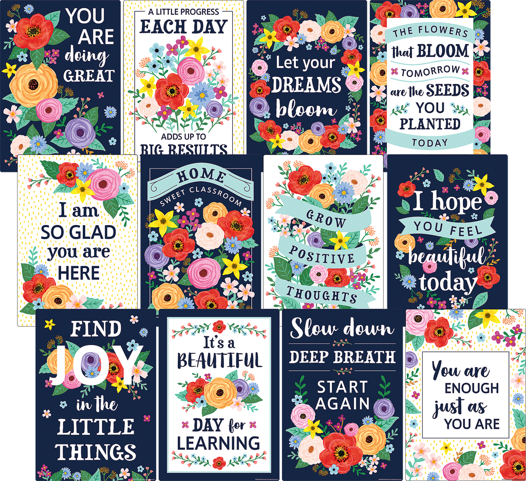 Wildflowers Positive Sayings Small Poster Pack – CM School Supply