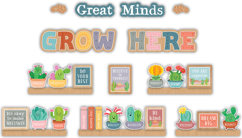Happy Cactus Crew Great Minds Grow Here Mini Bulletin Board – CM School ...