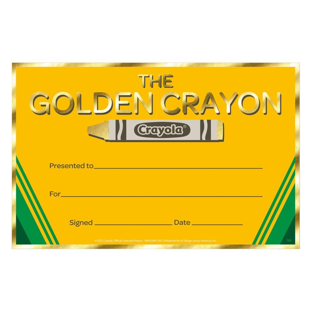 Crayola® Gold Crayon Recognition Awards – CM School Supply
