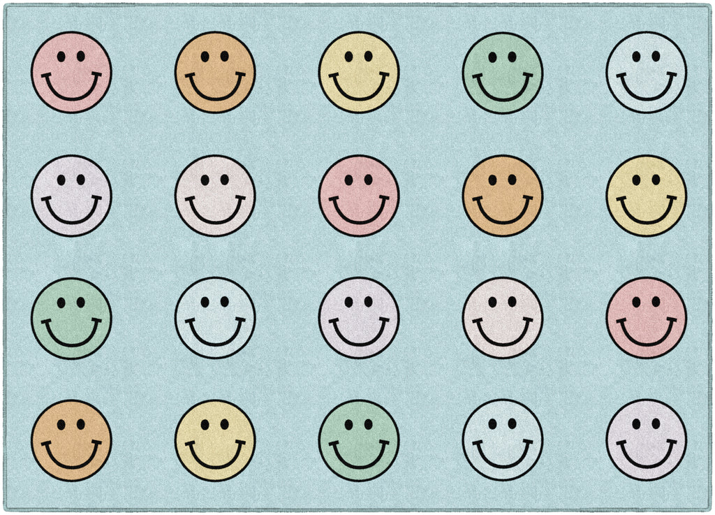 Pastel Rainbow Smileys Criss Cross Applesauce Rug | By Schoolgirl Style ...