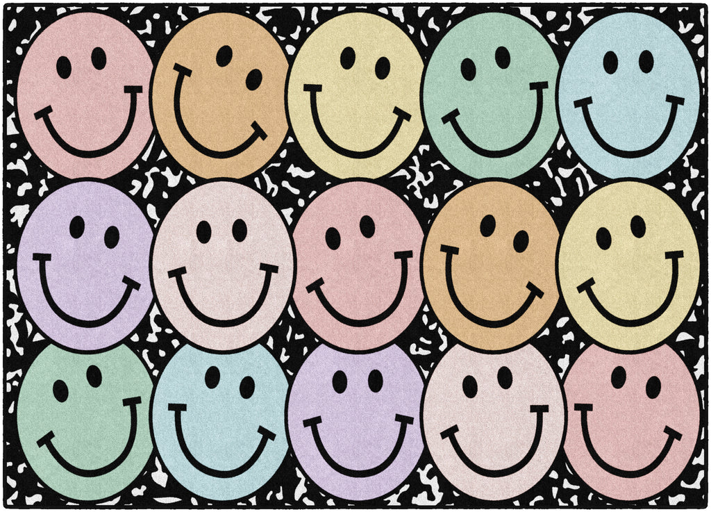 Pastel Rainbow Smiley On Notebook Rug | By Schoolgirl Style – CM School ...