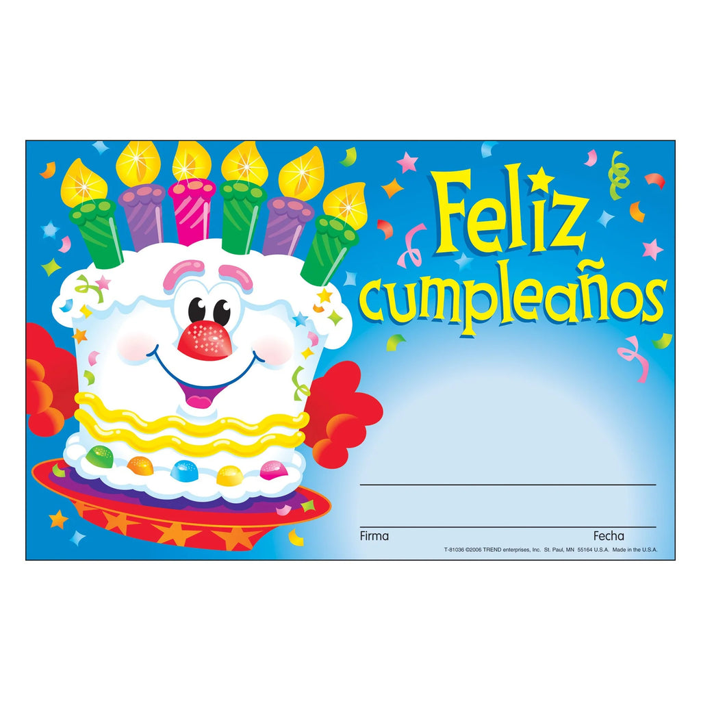 Feliz cumpleaños (Spanish) Recognition Awards – CM School Supply