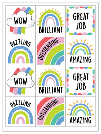 Rainbow Doodles Rewards Stickers - Rewards – CM School Supply