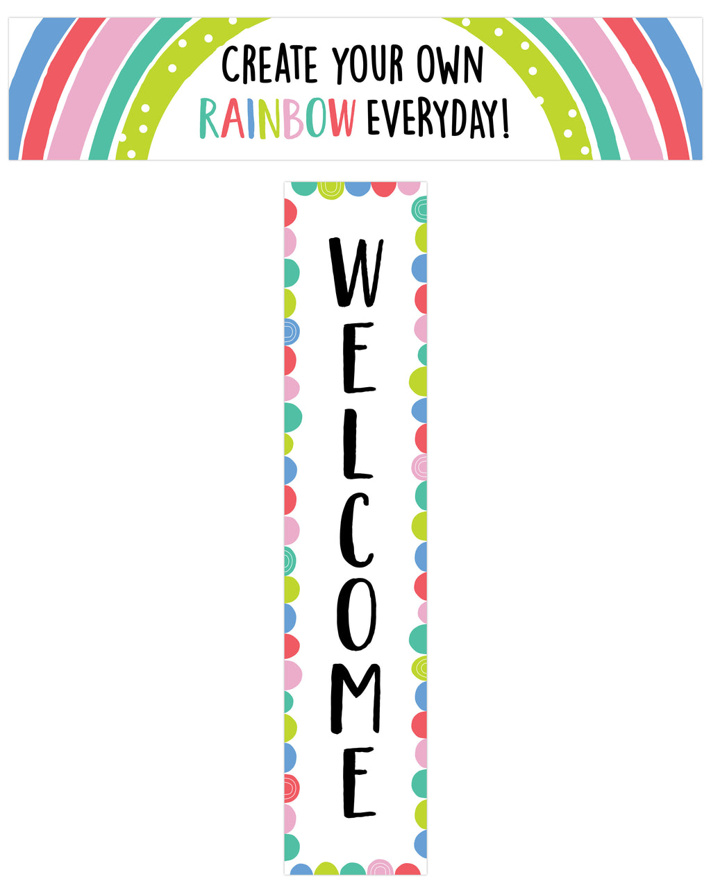 Welcome (Rainbow Doodles) Banner – CM School Supply