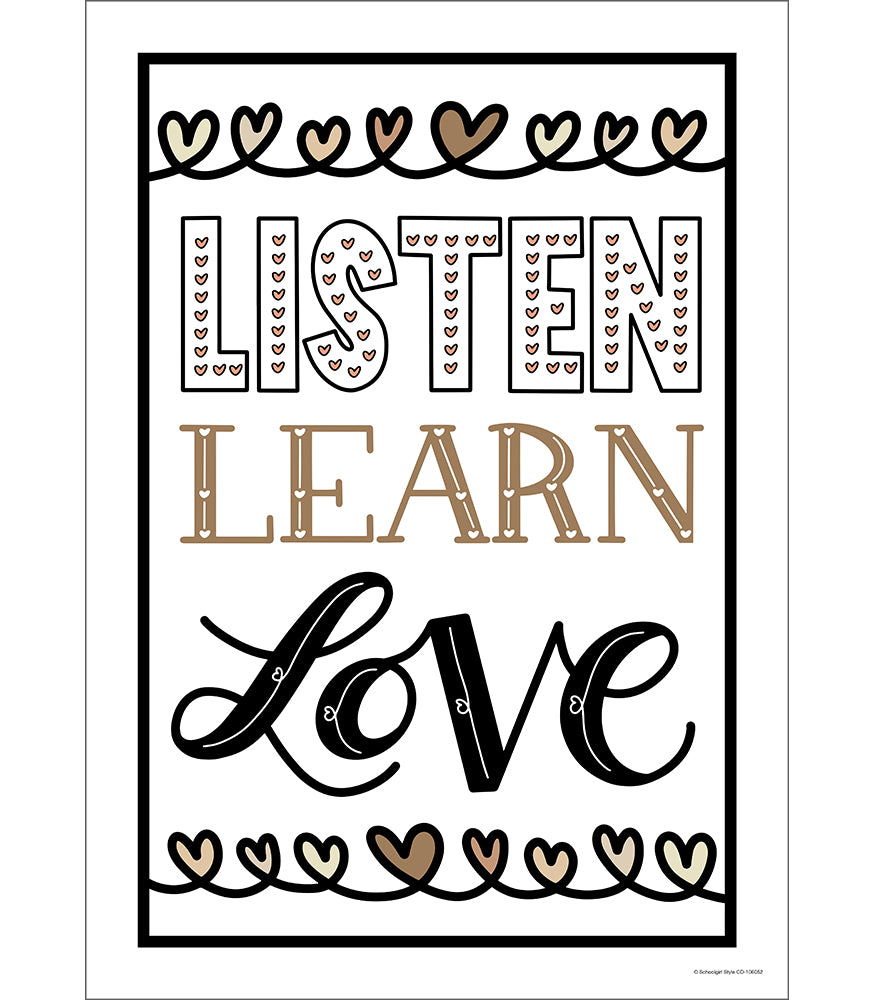 Simply Stylish Listen Learn Love Poster(C) – CM School Supply