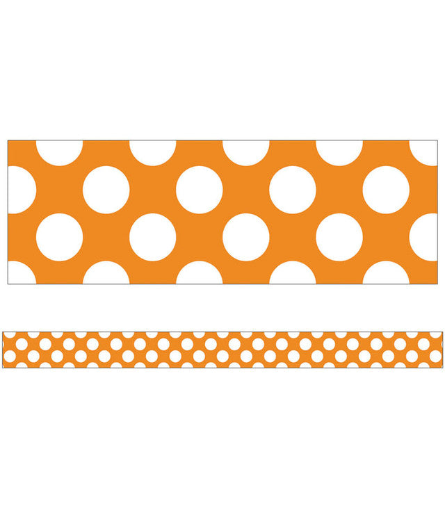 Orange Polka Dot Bulletin Board Border | CM School Supply