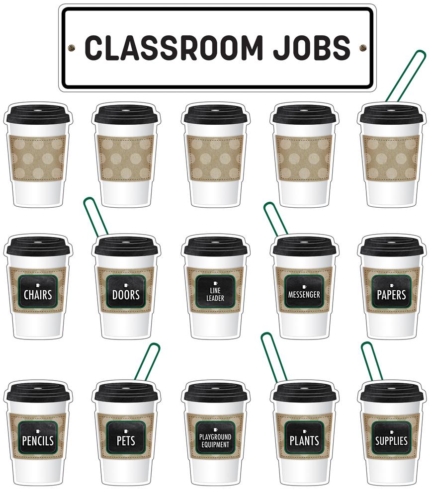 Industrial Cafe Classroom Jobs Mini Bulletin Board Set – CM School Supply