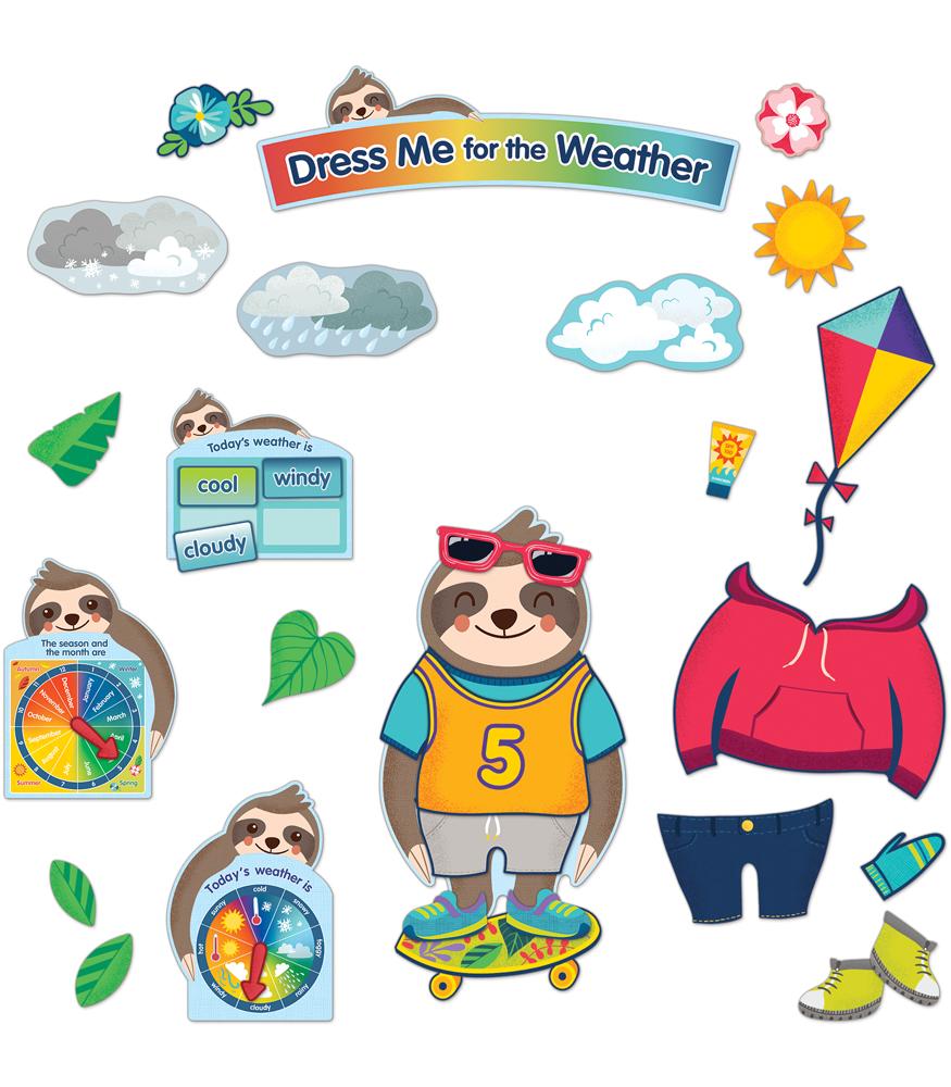 Sloth Dress Me for the Weather Bulletin Board Set Grade – CM School Supply