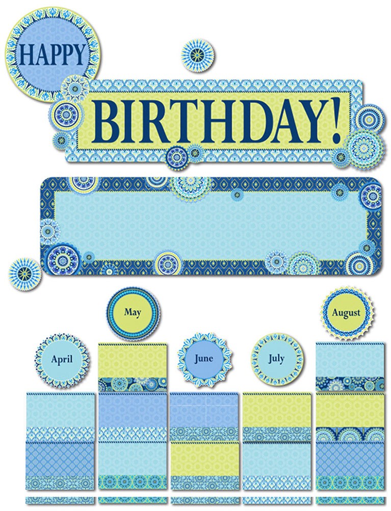 Blue Harmony Birthday Mini Bulletin Board Set – CM School Supply