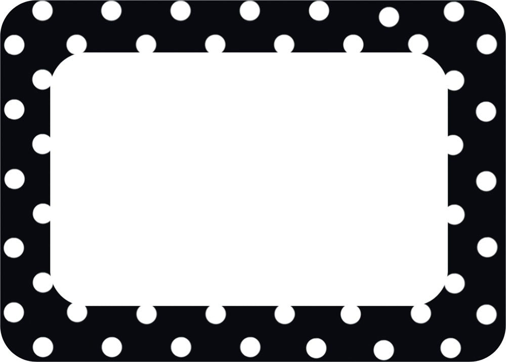 Black Polka Dots 2 Name Tags/Labels – CM School Supply
