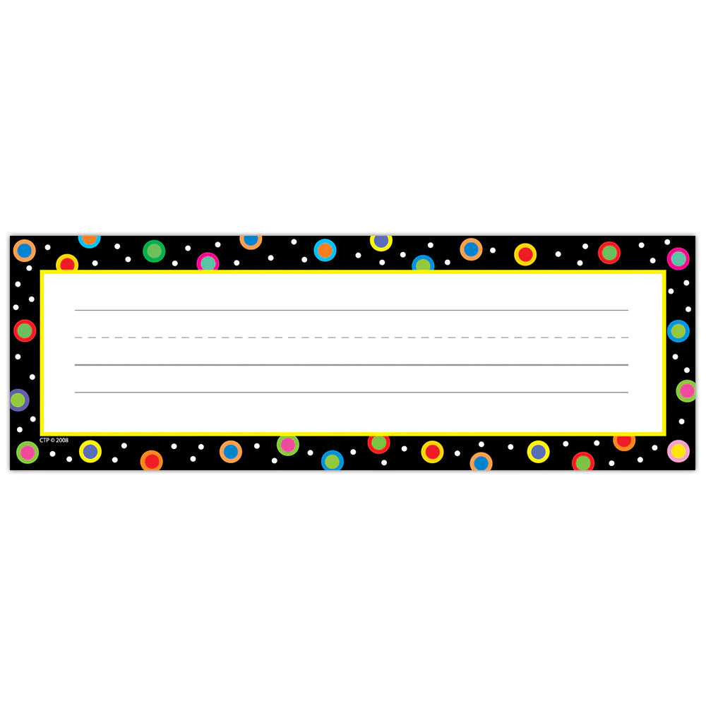 Dots on Black Name Plates – CM School Supply