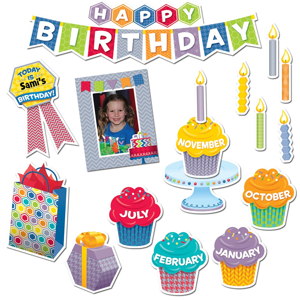 HexaFun Happy Birthday Mini Bulletin Board Set – CM School Supply