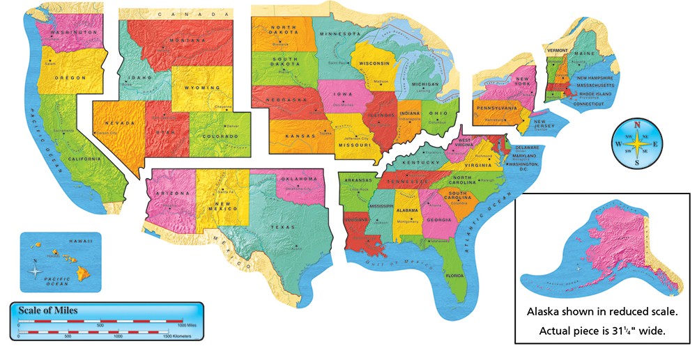 United States Map Bulletin Board Set – CM School Supply