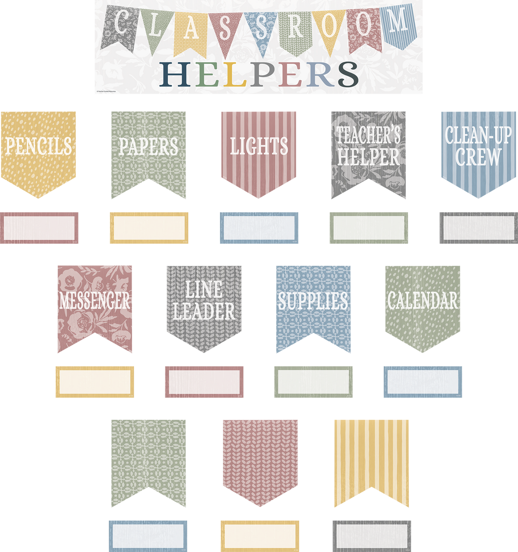 Classroom Cottage Classroom Helpers Mini Bulletin Board Set – CM School ...