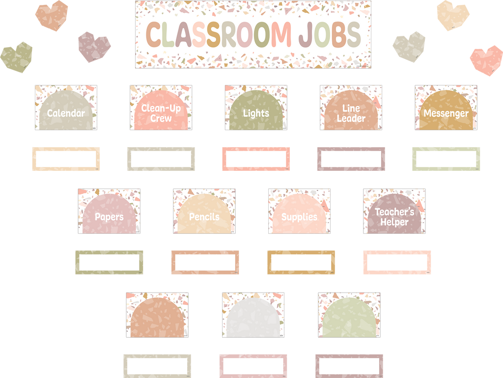 Terrazzo Tones Classroom Jobs Mini Bulletin Board Set – CM School Supply