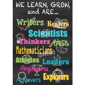 We Learn, Grow, and Are...Positive Poster – CM School Supply