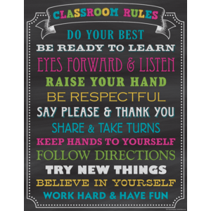 Chalkboard Brights Classroom Rules Chart – CM School Supply