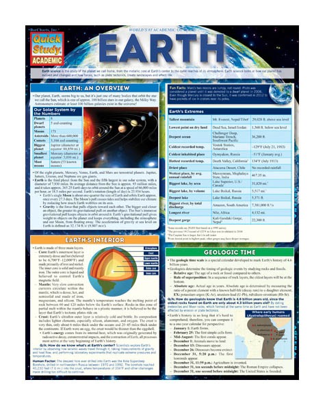 QuickStudy® Earth Laminated Study Guide – CM School Supply