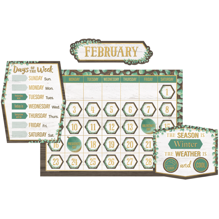 Eucalyptus Calendar Bulletin Board – CM School Supply