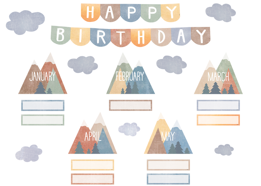 Moving Mountains Happy Birthday Mini Bulletin Board – CM School Supply