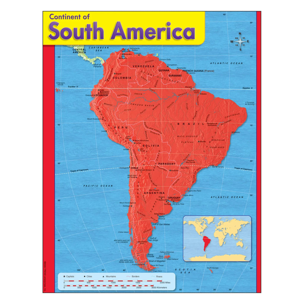 Continent of South America Learning Chart – CM School Supply