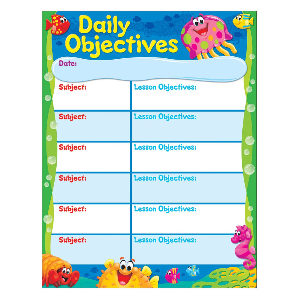 Daily Objectives Sea Buddies® Learning Chart – CM School Supply