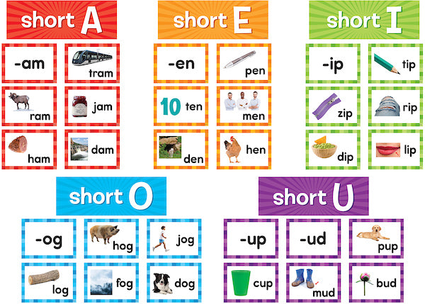 Short Vowels Chart Flashcards | CM School Supply
