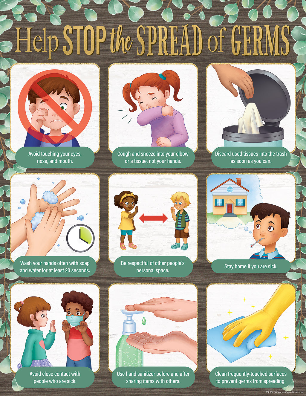Eucalyptus Help Stop the Spread of Germs Chart – CM School Supply