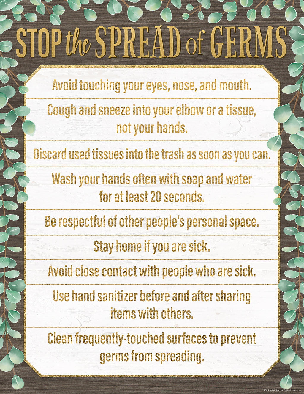 Eucalyptus Stop the Spread of Germs Chart – CM School Supply