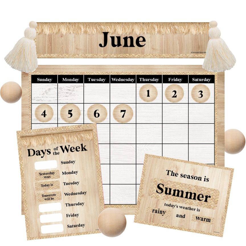 The Bohemian Mood Calendar Bulletin Board Set – CM School Supply