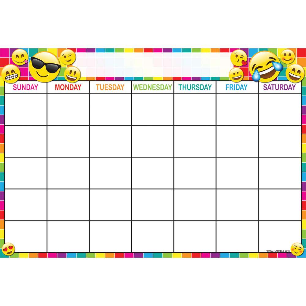 Smart Poly® Chart 13"X19", Emoji Calendar – CM School Supply