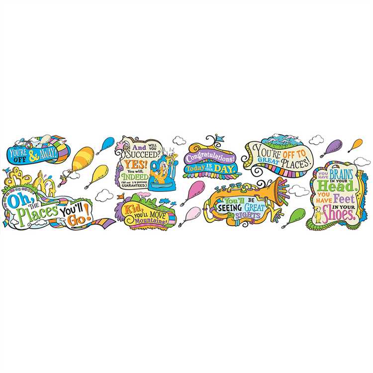 Dr. Seuss Oh The Places You'll Go Bulletin Board Set – CM School Supply