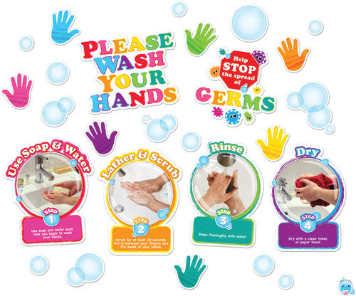 Smart Poly, Mini Bulletin Board Set, Healthy Bubbles Washing Your Hand ...