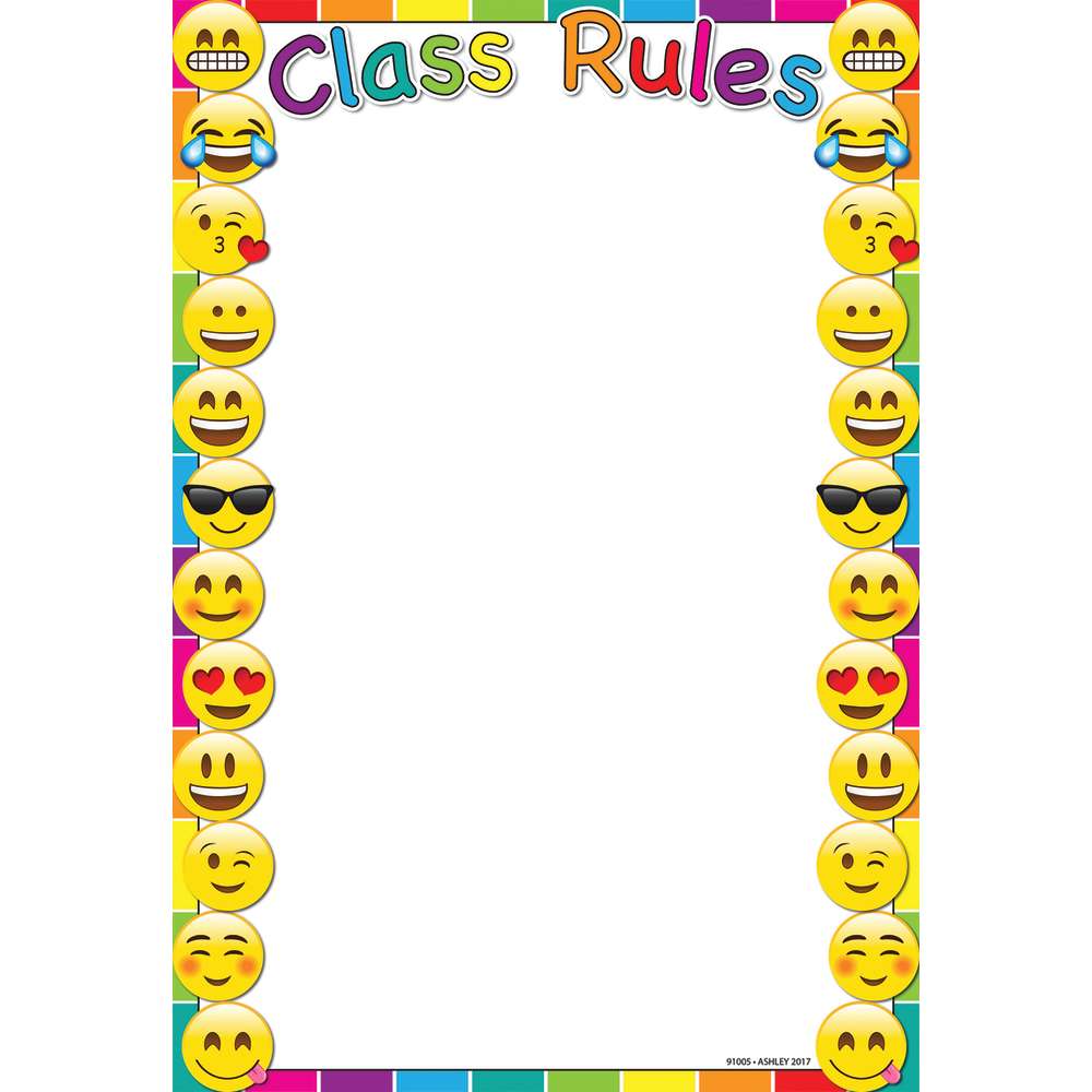 Smart Poly® Chart 13"X19", Emoji Classroom Rules – CM School Supply