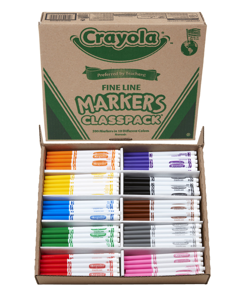 Crayola Markers Class Pack - Thin Tip, Washable, 200 Count – CM School ...