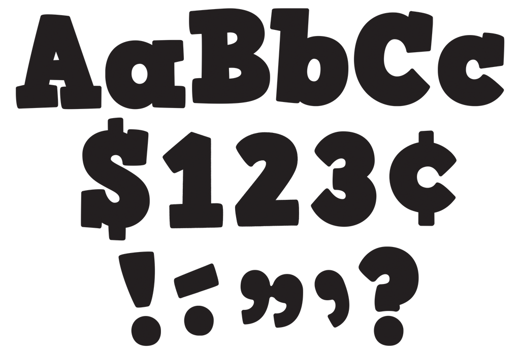 Black Bold Block 4" Letters Combo Pack – CM School Supply