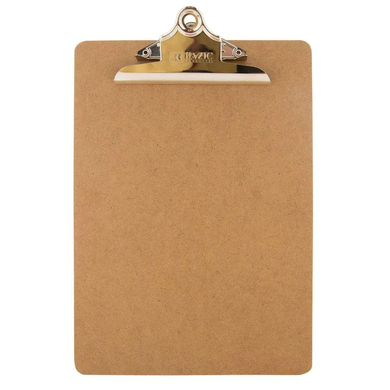 Hardboard Clipboard Standard Size w/ Sturdy Spring Clip – CM School Supply
