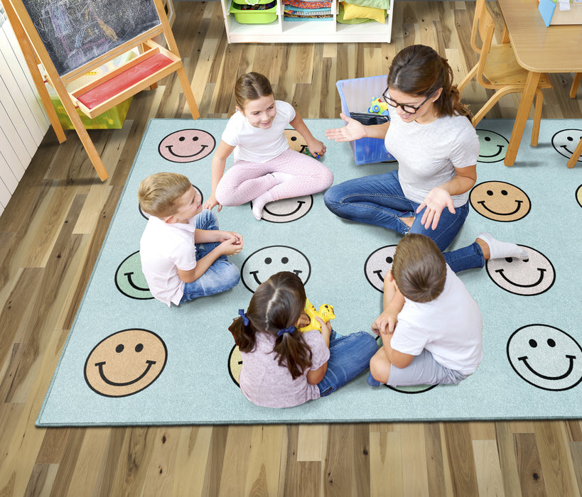 Pastel Rainbow Smileys Criss Cross Applesauce Rug | By Schoolgirl Style ...