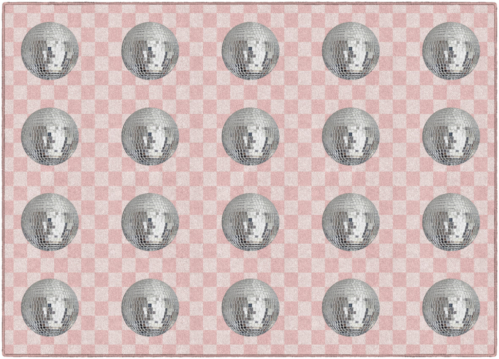 Pink Checkerboard Disco Ball Criss Cross Applesauce Rug | By Schoolgirl ...