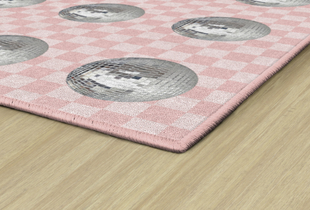 Pink Checkerboard Disco Ball Criss Cross Applesauce Rug | By Schoolgirl ...