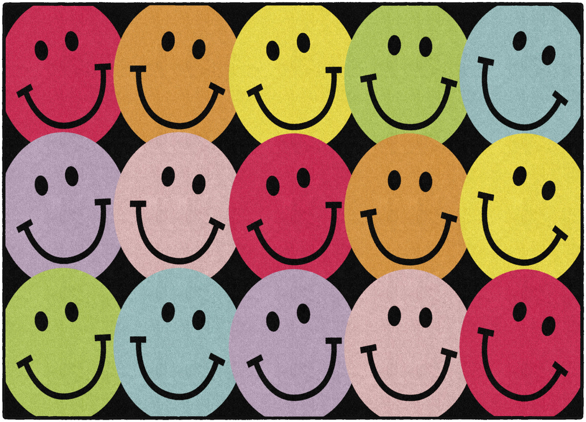 Big Rainbow Smiley Faces Rug | By Schoolgirl Style — CM School Supply