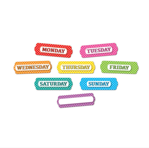 Die-Cut Magnets, Color Dots Days of the Week – CM School Supply