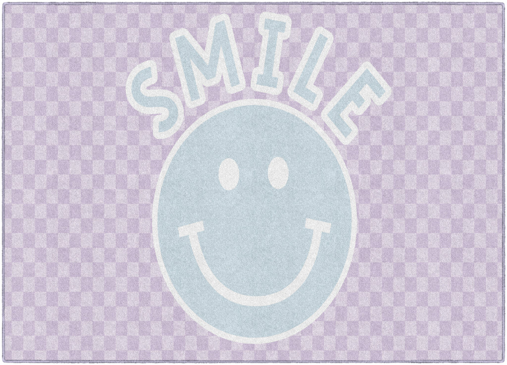 Smiley On Lavender Checkerboard Rug | By Schoolgirl Style – CM School ...