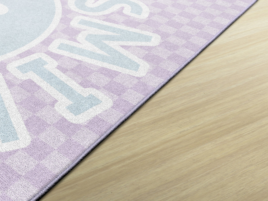 Smiley On Lavender Checkerboard Rug | By Schoolgirl Style — CM School ...
