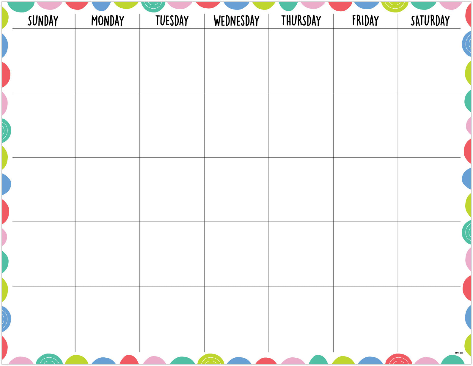 Calendar (Rainbow Doodles) Calendar Days — CM School Supply