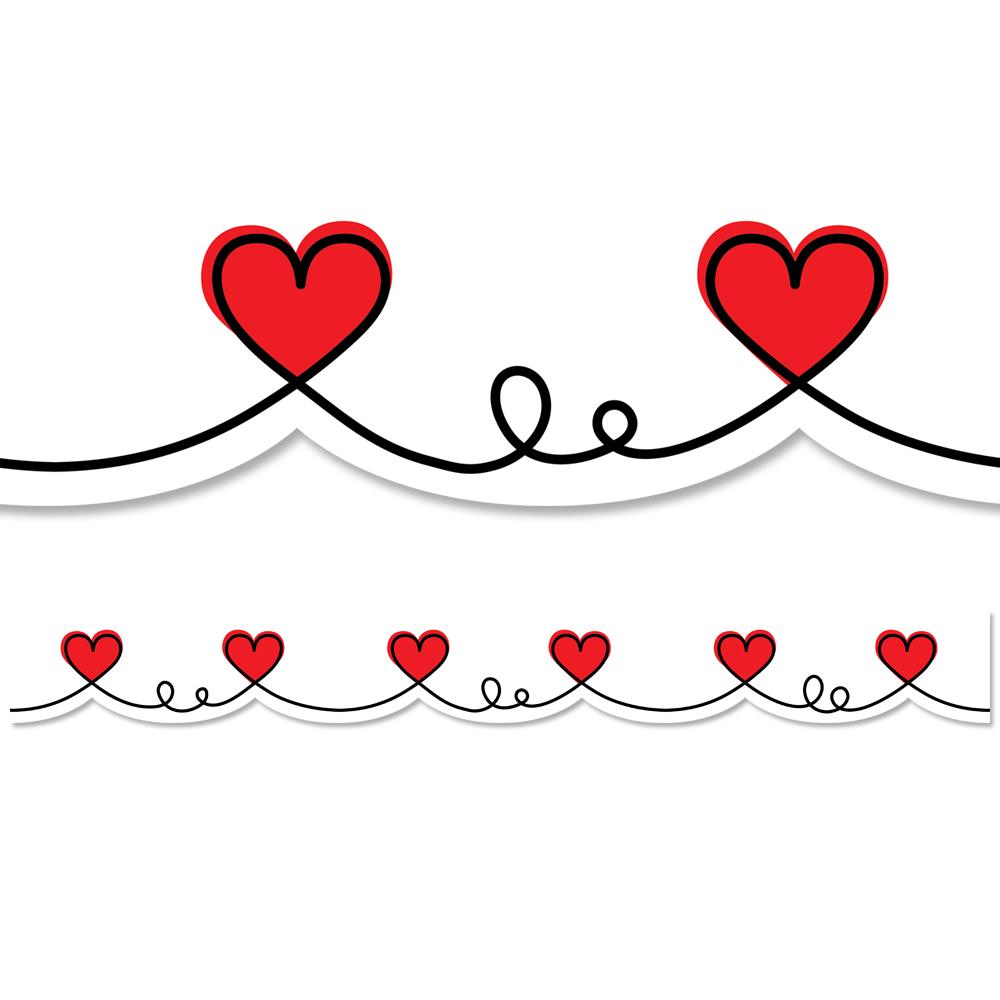 Cute Doodle Heart Border | Valentine's Day Heart Border – CM School Supply