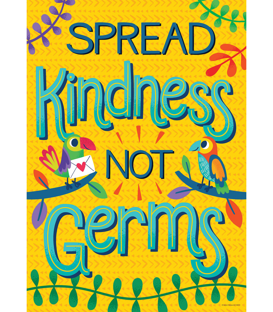 One World Spread Kindness, Not Germs Poster – CM School Supply