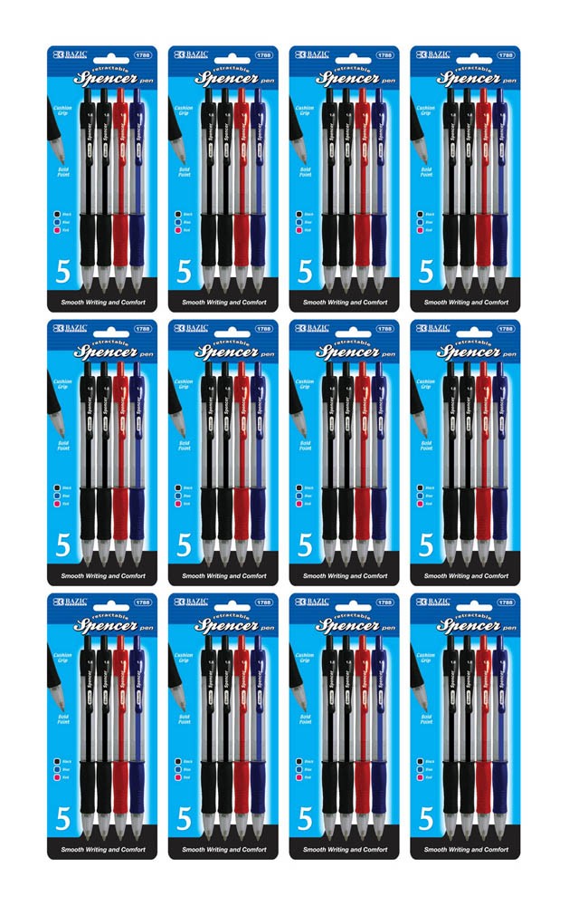Spencer Retractable Pens (Dozen 4-pack) — CM School Supply