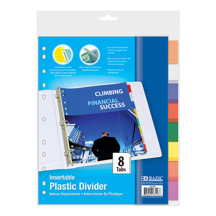 BAZIC Dividers w/ 8-Insertable Color Tabs — CM School Supply