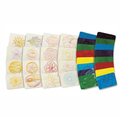 Flower Rubbing Plates, 4 1/2" x 6 1/2", 16 designs — CM School Supply